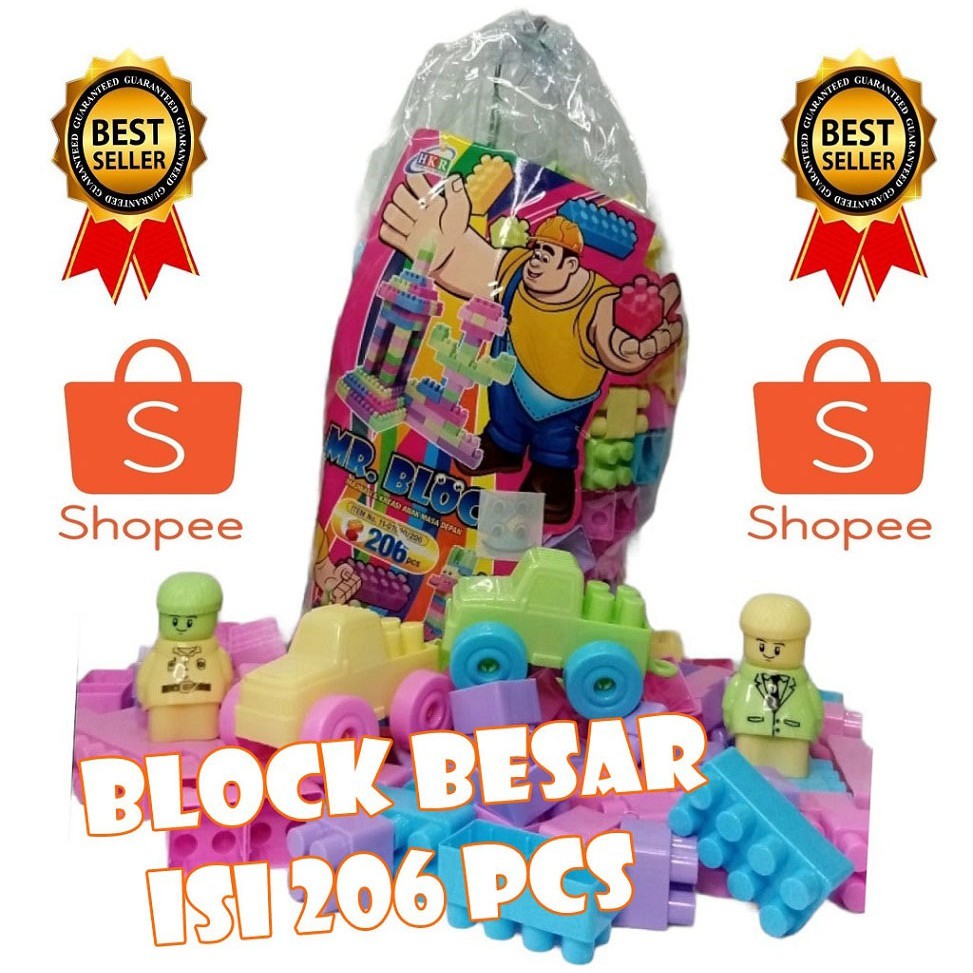 Jual GROSIR Mainan Block Balok Susun Ukutan Jumbo Besar Anak Puzzle ...
