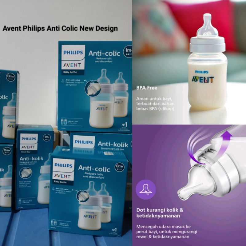 Jual Philips Avent Botol Susu Anti Kolik SCY100 SCY103 Bottle milk anti ...