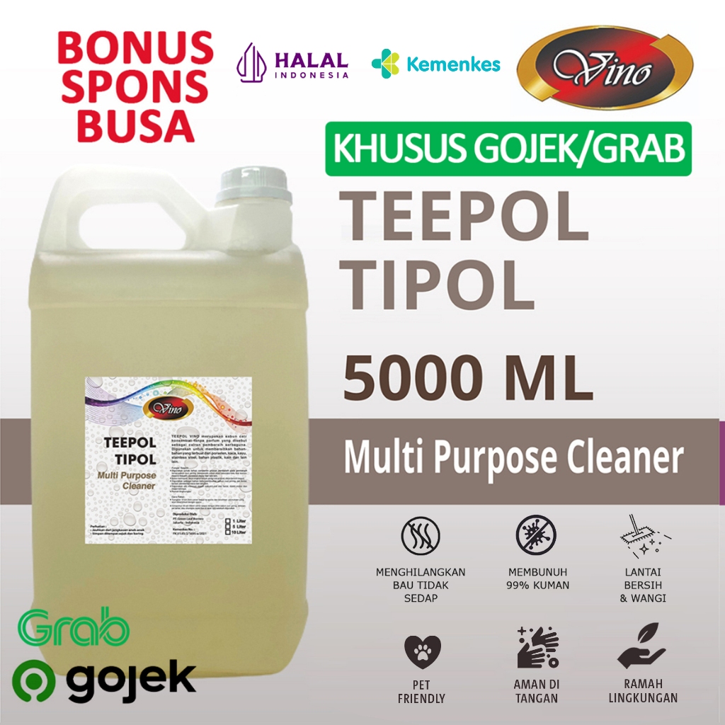 Jual Teepol Tipol Pembersih Serbaguna Konsentrat VINO 5 LITER GRAB ...