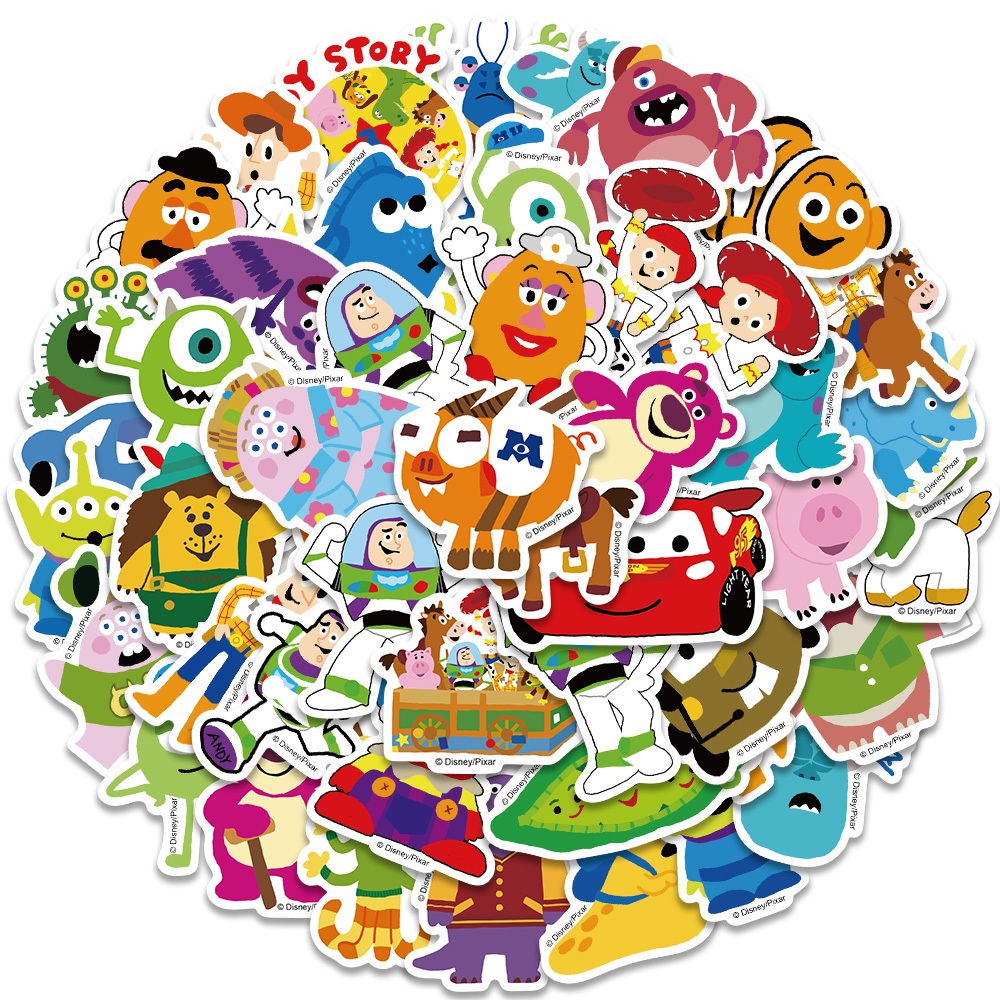 Jual COD 50 PCS LUCU animasi pixar stiker untuk Buku Tempel/Buku Harian ...