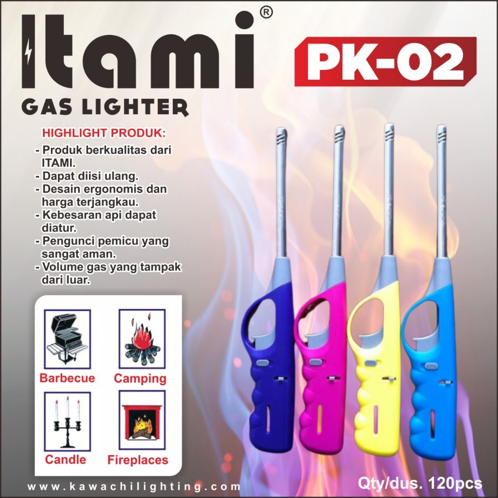 Jual Itami Gas Lighter PK 02 Pemantik Gas Korek Api Tembak Super Murah ...