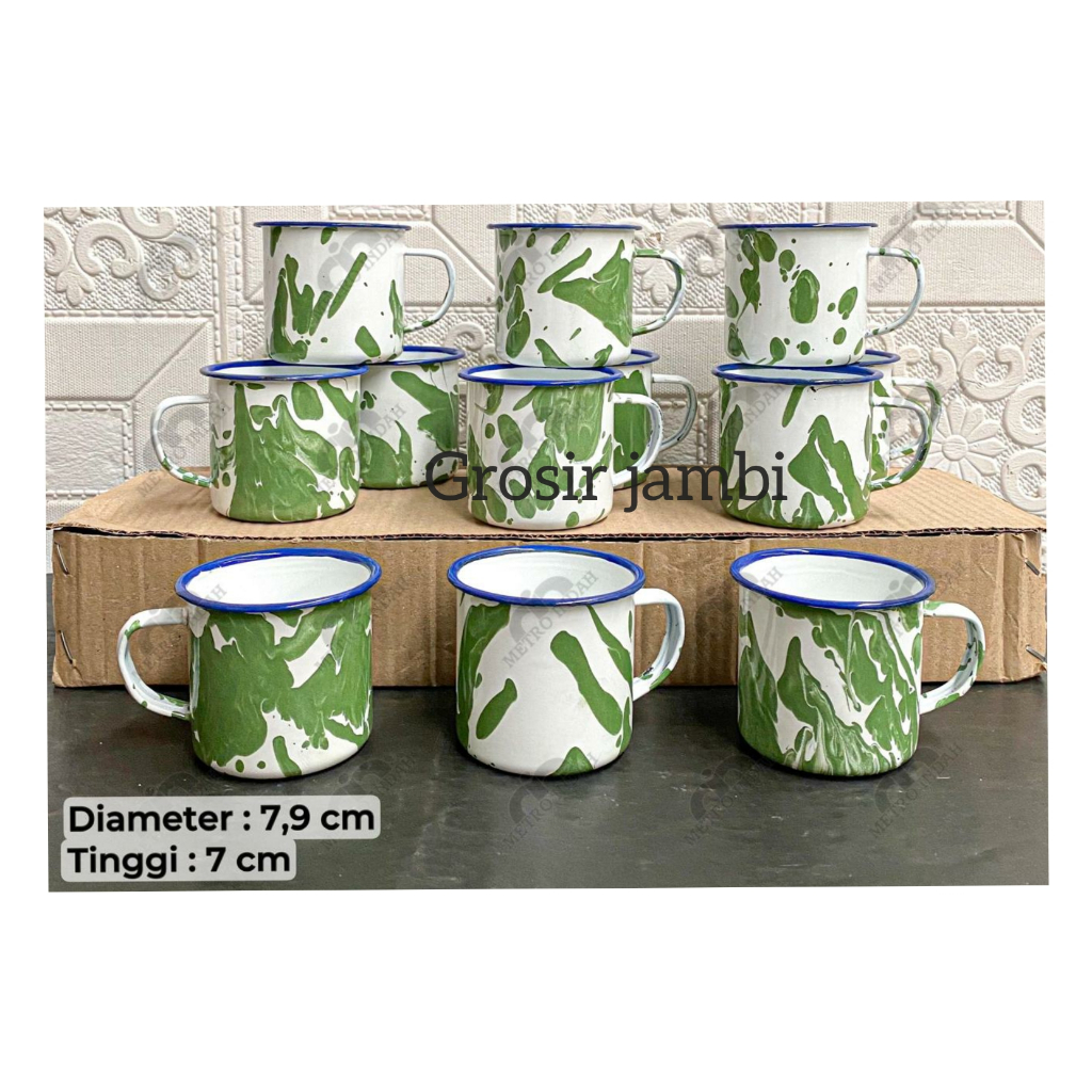 Jual 12 pcs Cangkir seng jadul 7 cm/gelas kaleng vintage kopi RRT ...