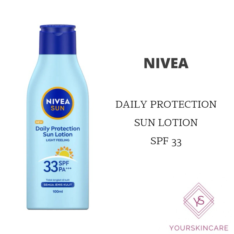 Jual Nivea Daily Protection Sun Lotion SPF 33 - 100ml | Shopee Indonesia