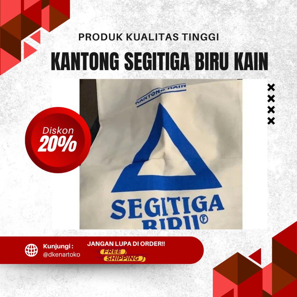 Jual KANTONG SEGITIGA BIRU KAIN PUTIH KARUNG GANDUM CAP||Karung Gandum ...