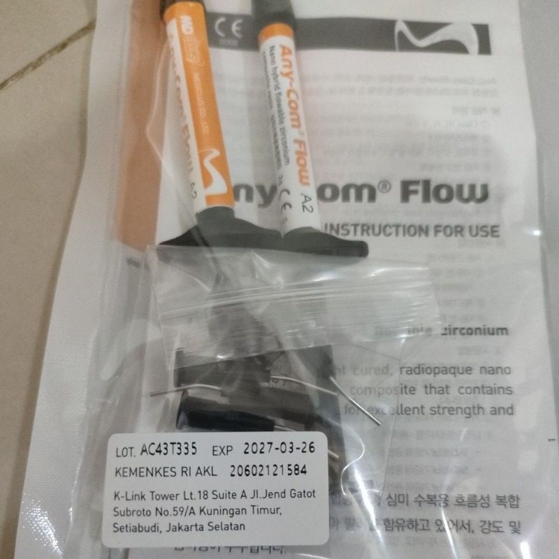 Jual Flowable composite Tambalan Gigi Nano Flowable isi 2 syringe ANY ...