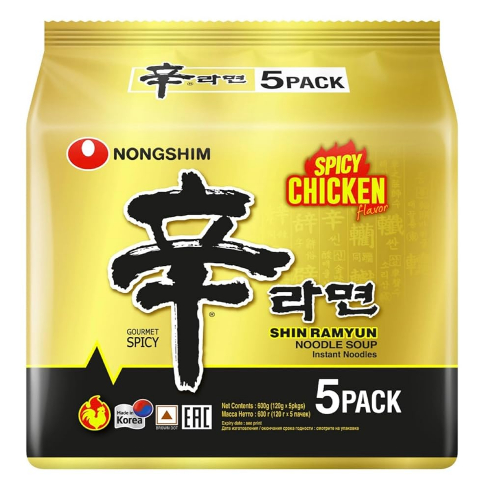Jual NONGSHIM Shin Ramyun Spicy Chicken Gourmet Spicy, (120gr@5pcs ...
