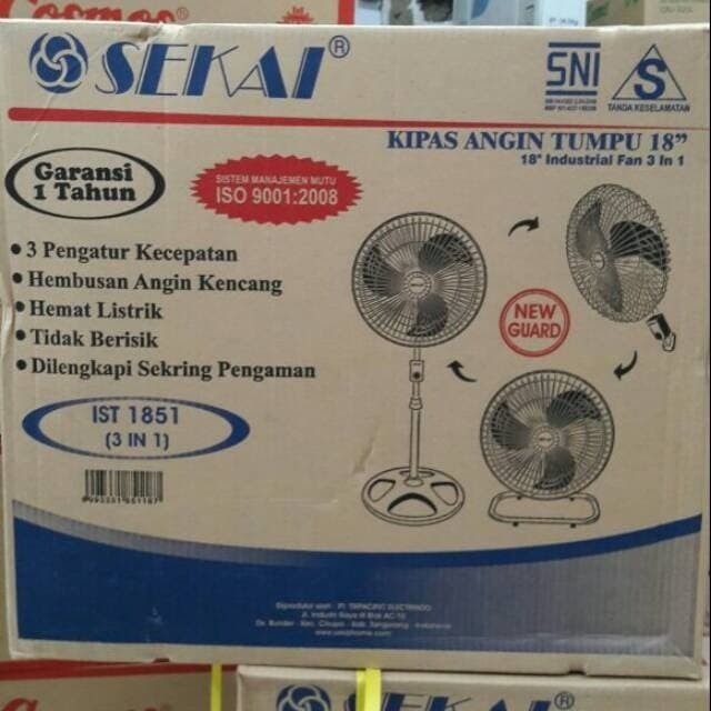 Jual Kipas Angin 3 IN 1 Tipe 1851 Ukuran 18 Inch Sekai | Shopee Indonesia