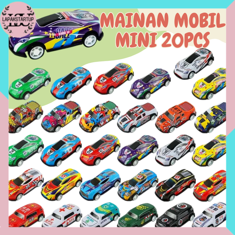 Jual LS 20Pcs Mobil Mini Mainan Anak PullBack Mix Collorfull Racing Car ...