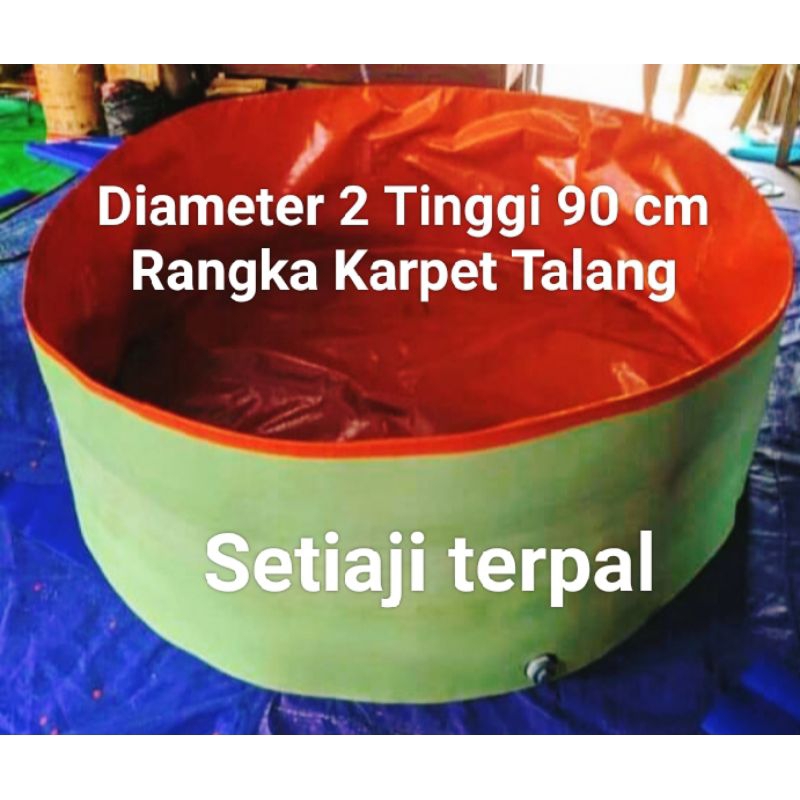 Jual Kolam Terpal Diameter 2 Tinggi 90 cm Meter + Rangka Karpet Talang ...
