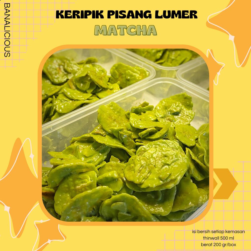 Jual KERIPIK PISANG LUMER MATCHA 200GR BANALICIOUS | Shopee Indonesia