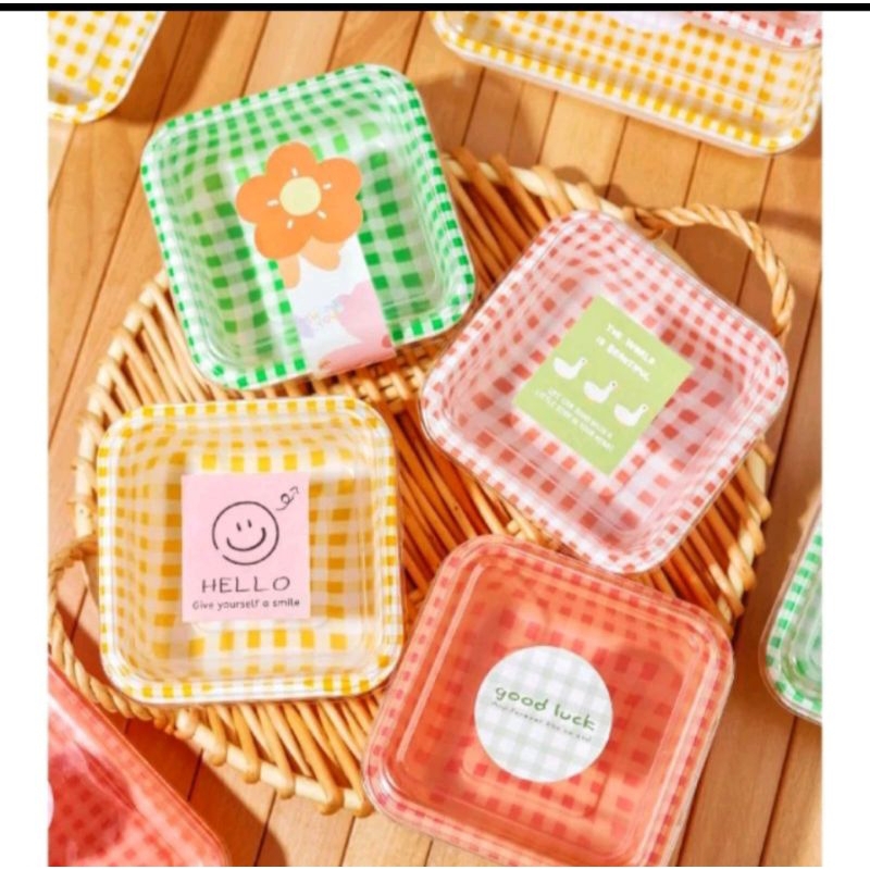 Jual 10pcs korean dessert box cake Premium kotak tempat kue bento cake ...