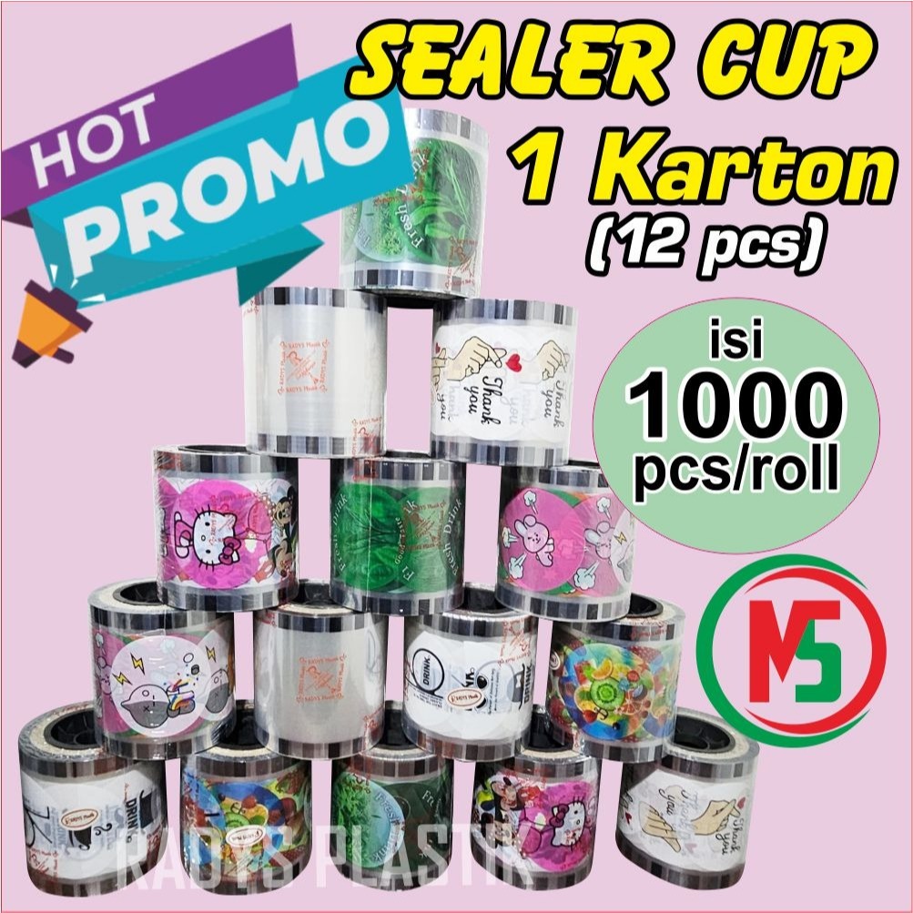 Jual 12 ROLL PLASTIK LID ISI 1000 (1DUS/1KARTON) CUP SAELER BUAH POLOS ...