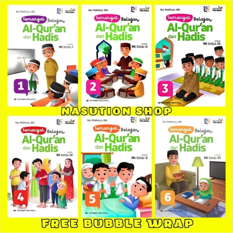 Jual Buku Semangat Belajar Al-Quran dan Hadis Kelas 1 2 3 4 5 6 MI Erlangga Kurikulum Merdeka ...