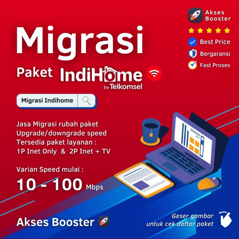 Jual Migrasi Paket Indihome | Speed 10 - 100 Mbps | 1P Internet Only ...
