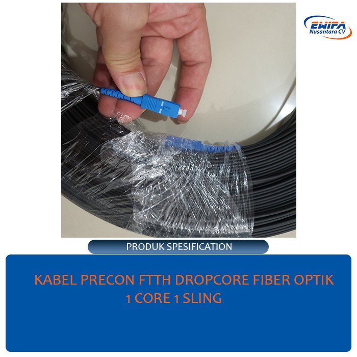 Jual KABEL PRECON FTTH DROPCORE FIBER OPTIK 1 CORE 1 SLING | Shopee Indonesia