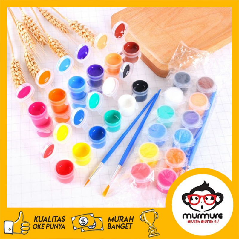 Jual MURMURE I CAT AKRILIK SET ACRYLIC PAINT SET 12 WARNA DAN 2 KUAS ...