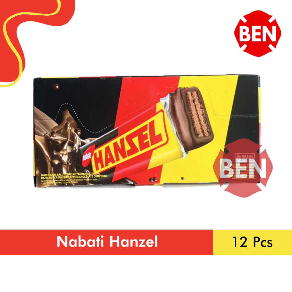 Jual Nabati Hanzel 1 Box 12 Pcs Hansel Wafer Krim Chocolate Coklat ...