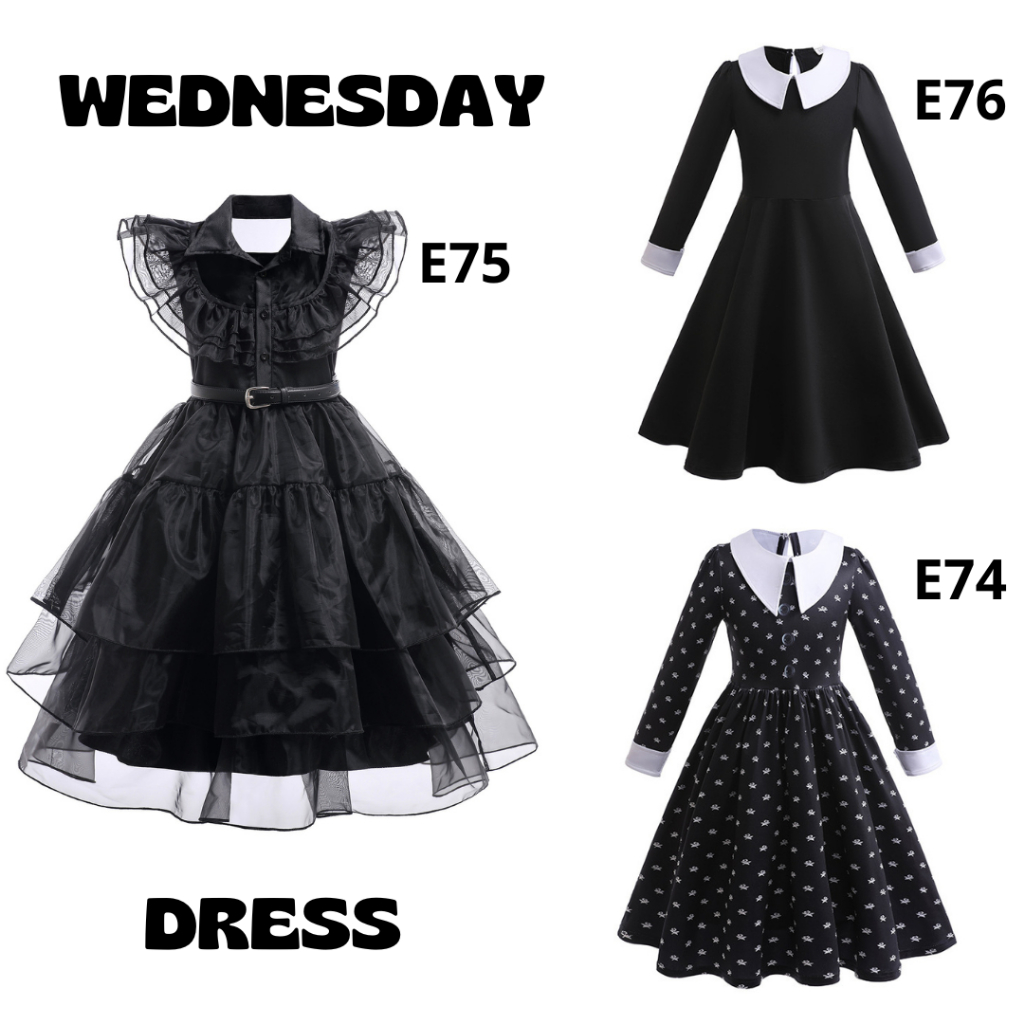 Jual | E74 E75 E76 Gaun Kostum Dress Ulang Tahun Pesta Anak WEDNESDAY ...