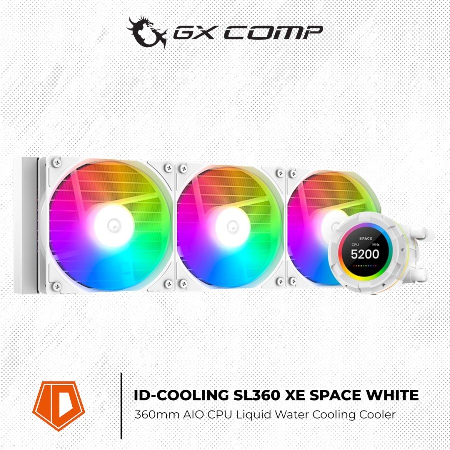 Jual ID-COOLING SL360 XE WHITE SPACE w/ LCD Display 360mm | AIO CPU ...