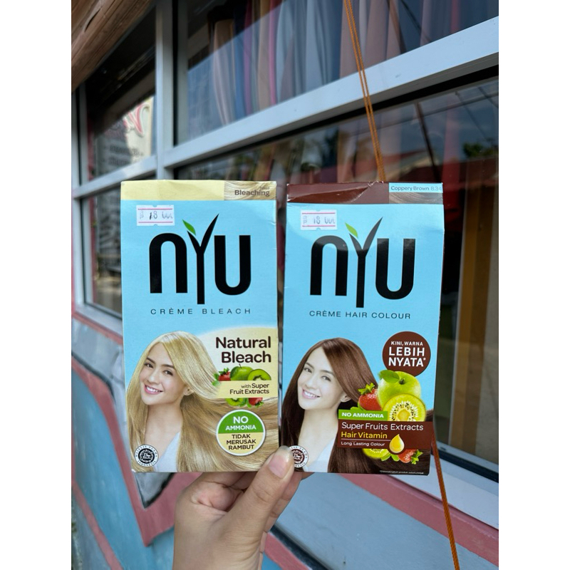 Jual NYU HAIR COLOR | Semir Rambut Bleaching Sachet Box Henna Shampoo ...
