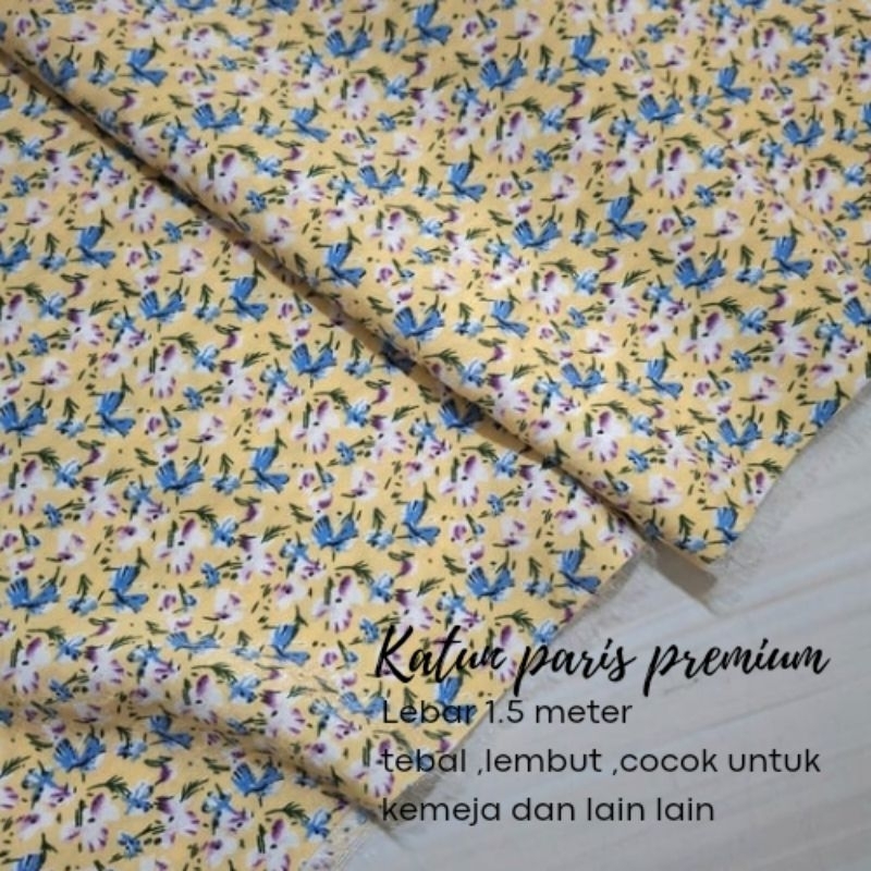 Jual kain katun paris premium motif bunga | Shopee Indonesia