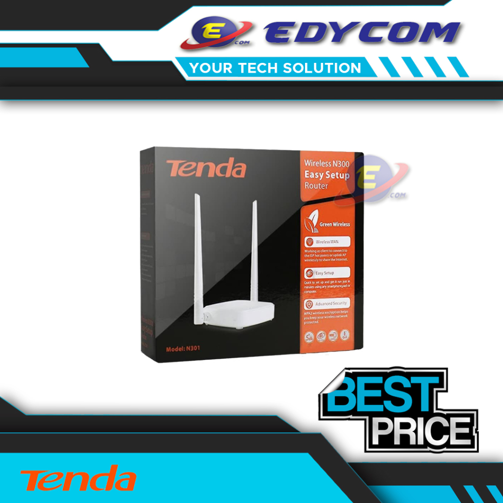 Jual Tenda N301 Wireless N300 Easy Setup Router | Shopee Indonesia
