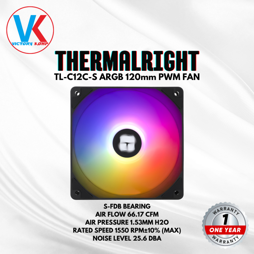 Jual THERMALRIGHT TL-C12C-S ARGB 120mm PWM FAN (Bulk Package) | Shopee ...