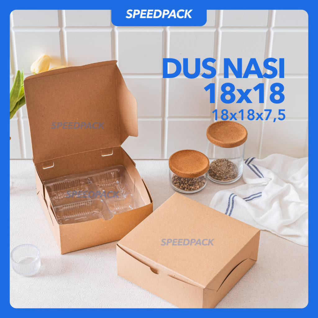 Jual BOX NASI KRAFT 18x18 KOTAK NASI PAPER / COKLAT SUPER TEBAL PREMIUM ...