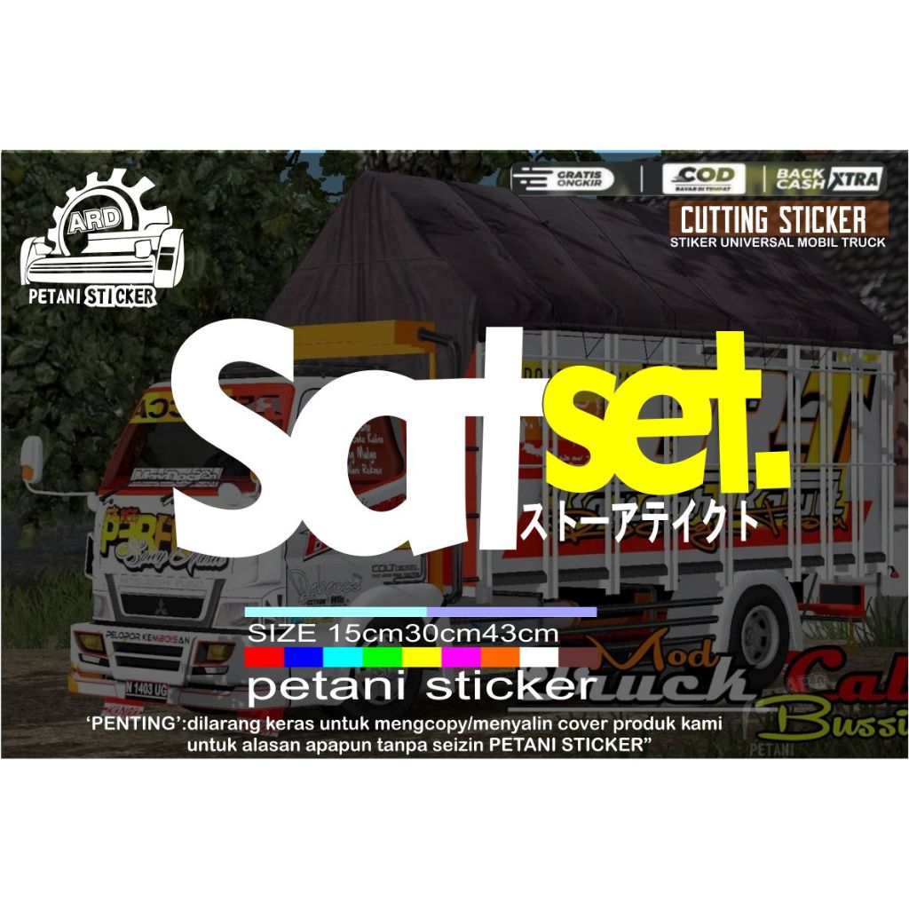 Jual stiker sat set kanji universal motor mobil pnp banyak warna murah ...