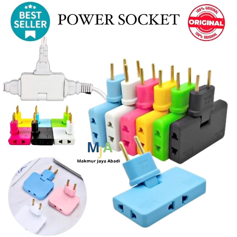 Jual (BISA COD) PROMO Power Socket 3in1 Extension Plug Lipat Tambahan ...