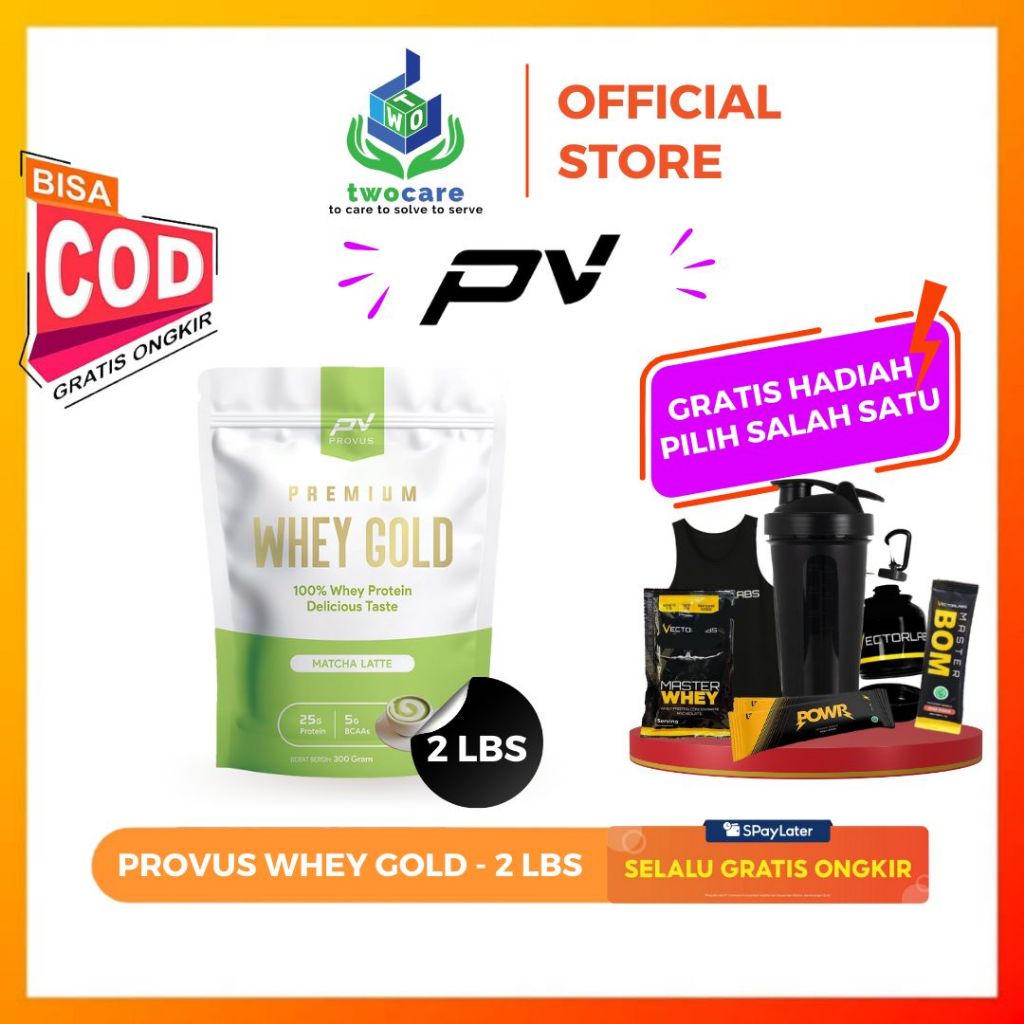 Jual Provus Premium Whey Gold 2 lbs 900 gram 100% Whey Protein ...