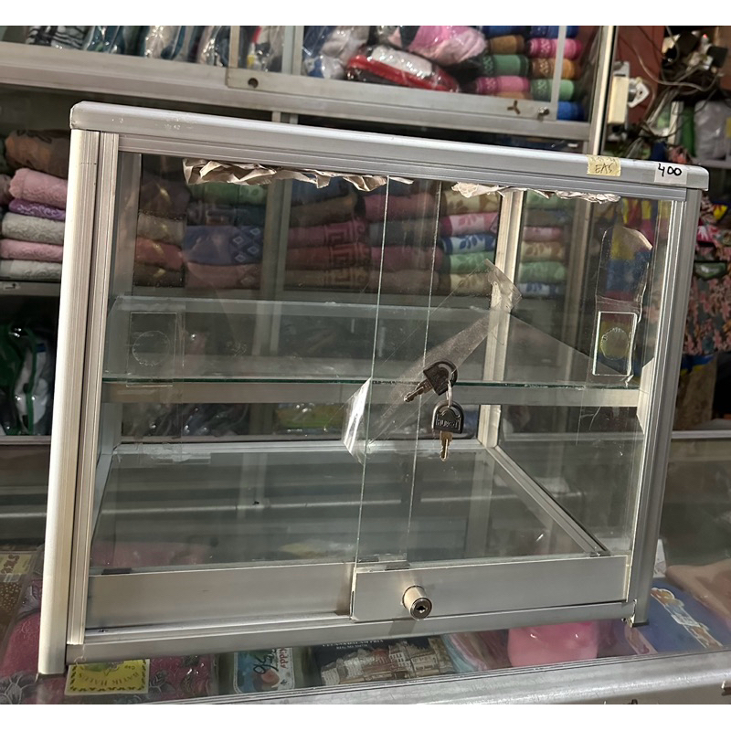 Jual ETALASE ALUMINIUM KACA SERBAGUNA JUALAN SOSIS ROKOK DLL / 50 CM ...