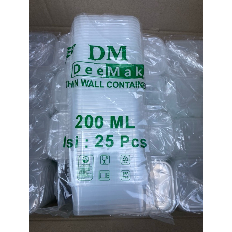 Jual CONTAINER 200 ml DM KOTAK 1 rol isi 25 pcs | Shopee Indonesia