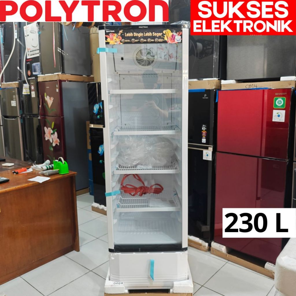 Jual SHOWCASE POLYTRON 4RAK SCN-230 280L / KULKAS PENDINGIN MINUMAN ...