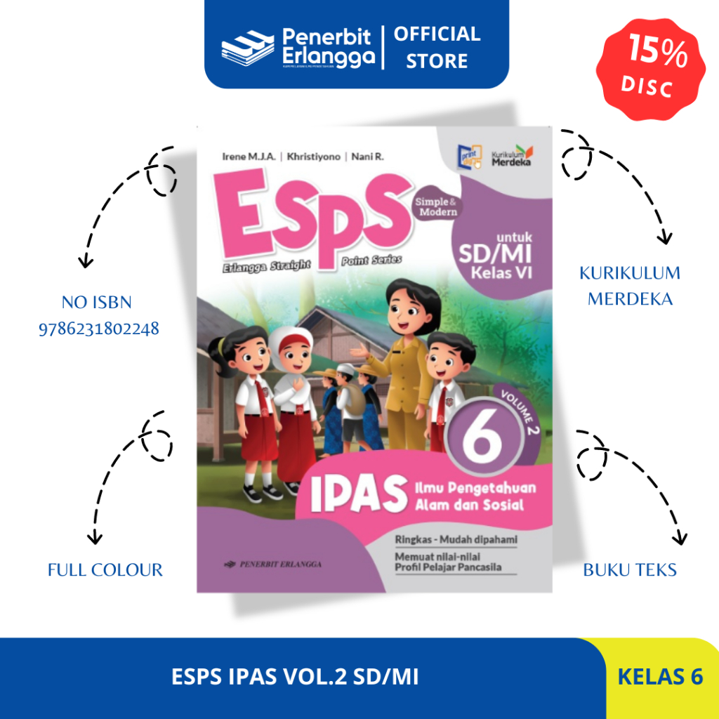 Jual [Erlangga Official] Esps Ipas Sd/Mi Vol 2 Kelas 6 Kurikulum Merdeka | Shopee Indonesia