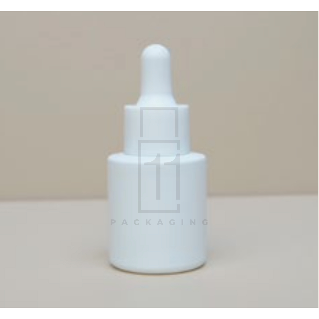 Jual Botol Serum Pipet Ring Putih Bahu Datar Badan Putih Matte Doff ...