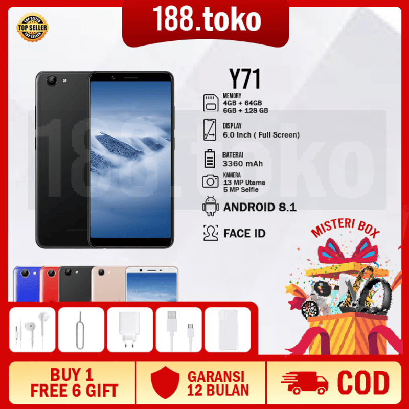 Jual Smartphone VIVO Y71 RAM 6/128 GB FullSet Garansi Toko Murah | Shopee Indonesia