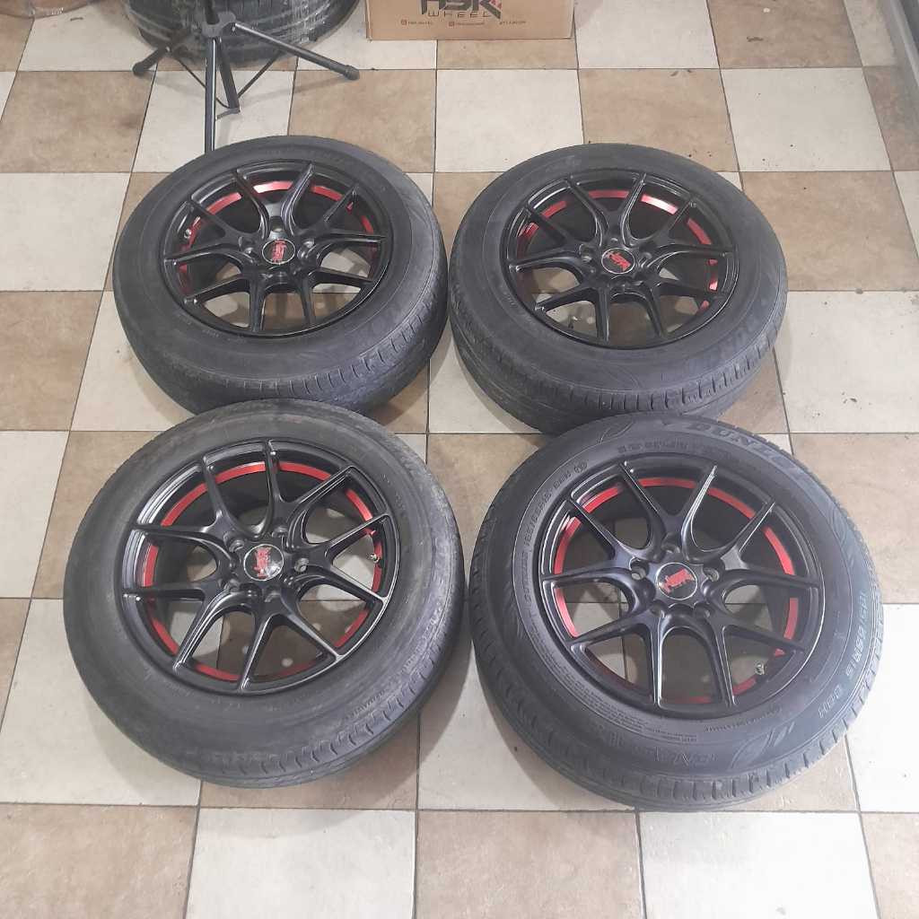 Jual VELG MOBTOREY(HSR) R15X7 4X114ET42 BLK/RED + BAN DLP(2)BS(1) 185 ...