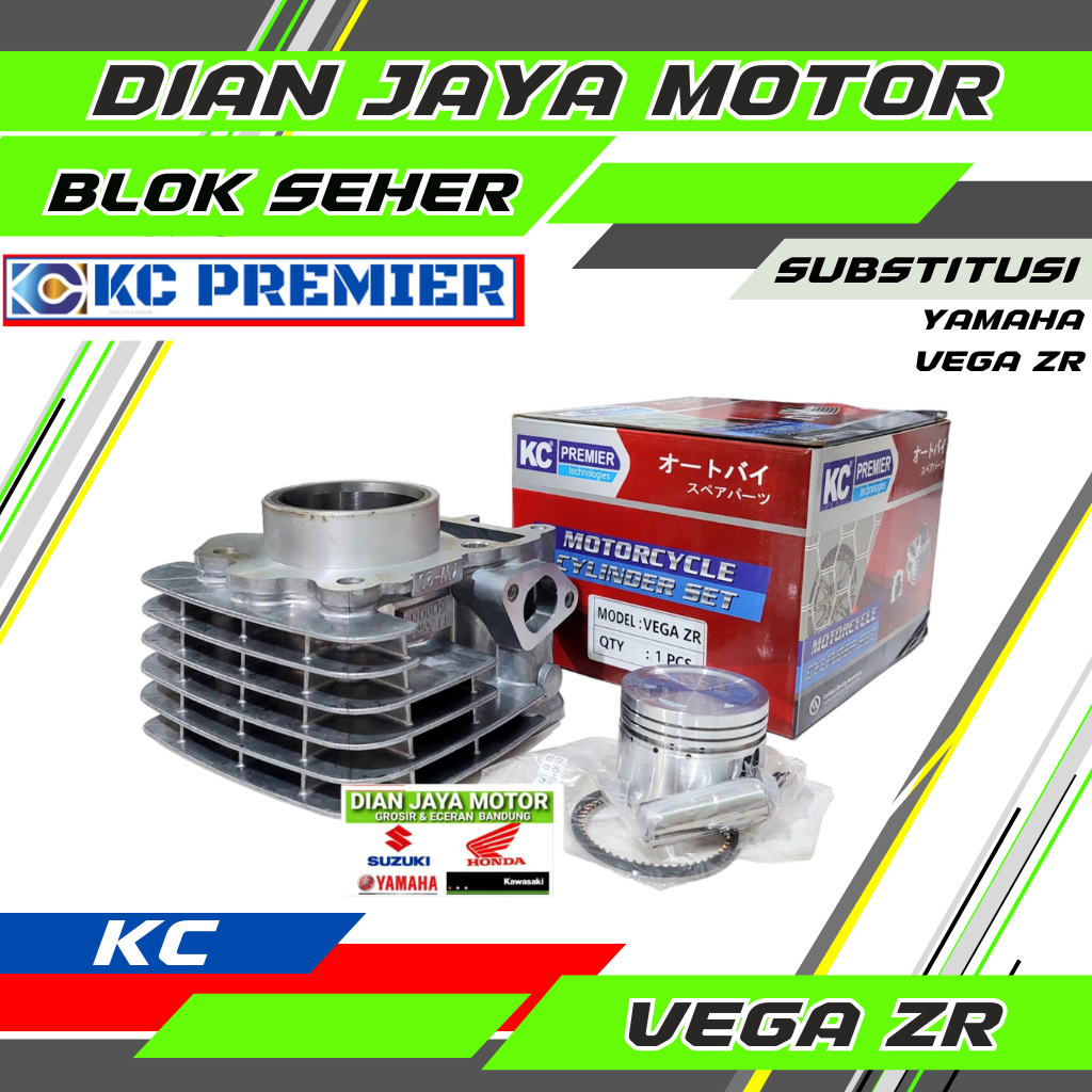 Jual ( KC ) Boring Kit Blok Seher Vega ZR 5D9 KC Premier Cylinder Blok Komplit Yamaha Vega ZR ...