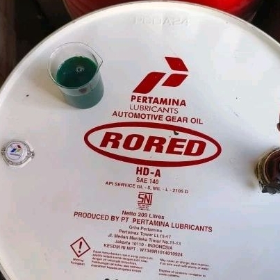 Jual oli gear Pertamina Rored Hda SAE 90, SAE 140 eceran kemasan 5L ...