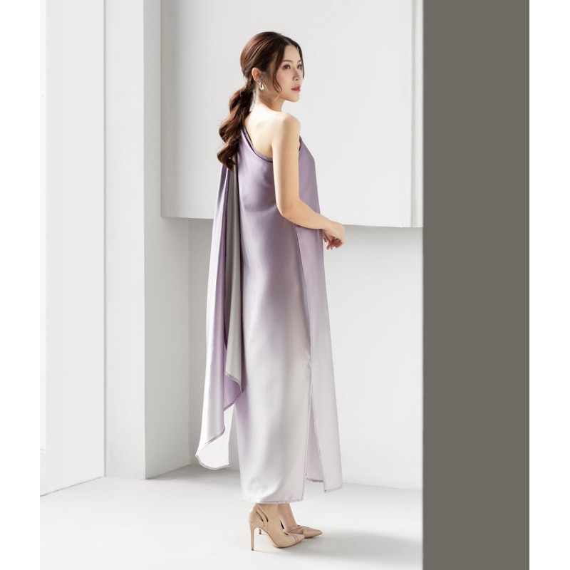Jual Felicity Dress By NamÈlis One Shoulder Silk Dress Gradasi Untuk Pesta Kondangan Party