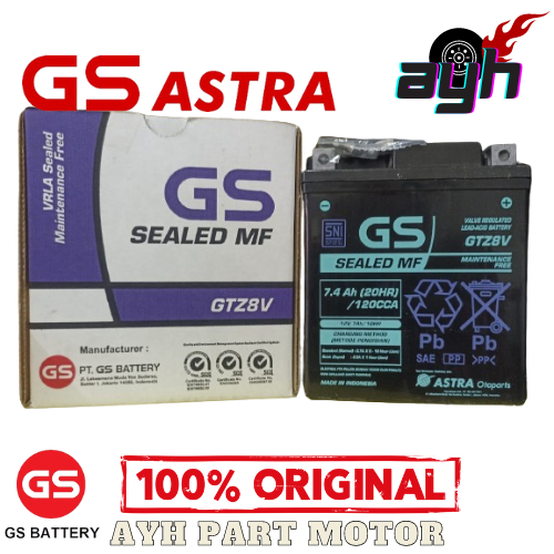 Jual Aki Motor GS ASTRA MF GTZ-8V GTZ8V untuk motor Yamaha R25 Honda CBR 250 Kawas KLX 150 dan ...