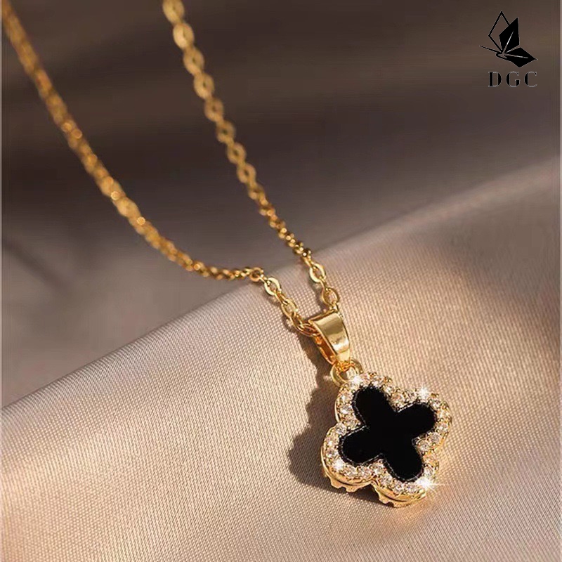 Jual D.G.C Kalung Clover Titanium Wanita Anti Karat Fashion Korean ...