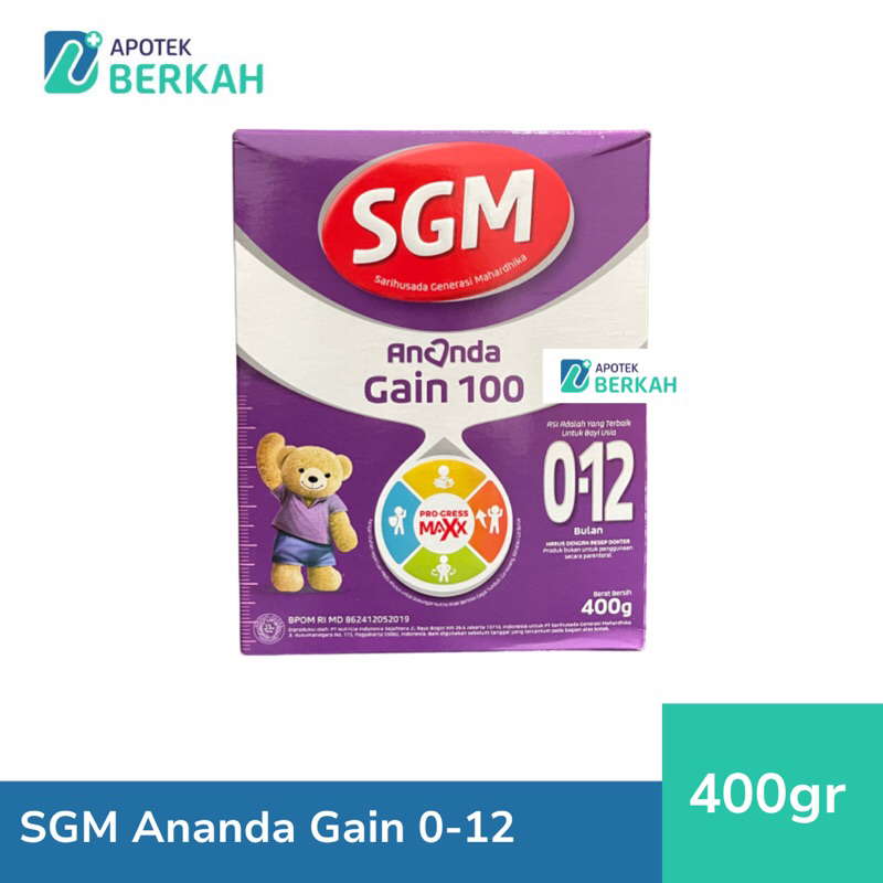 Jual SGM Ananda Gain 100 0-12bulan 400gr Susu Formula Tumbuh Kembang ...