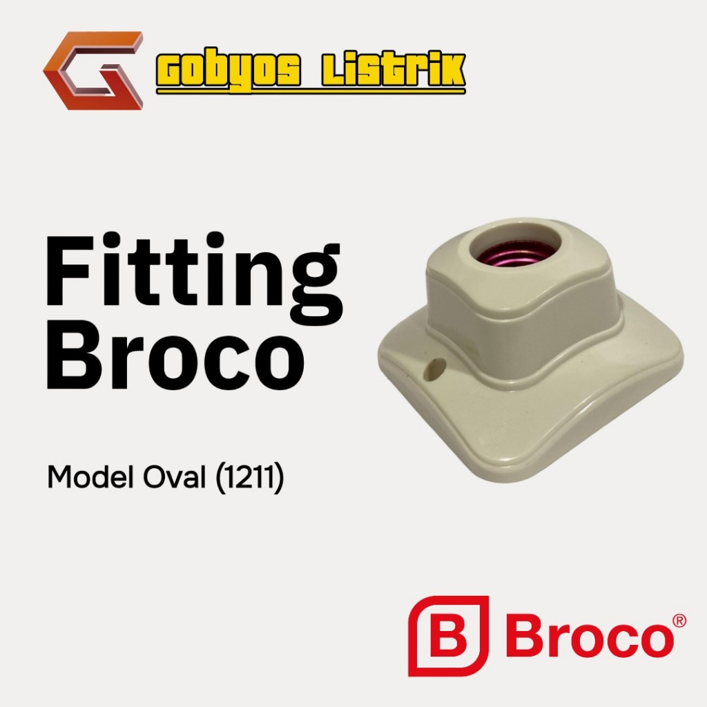 Jual Gobyos Broco Fitting Plafon Oval Cream 1211 E27 Original Ceiling ...
