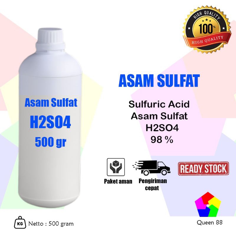 Jual Asam Sulfat 500gram / H2SO4 98% / Sulphuric Acid / Asam Sulpahte ...