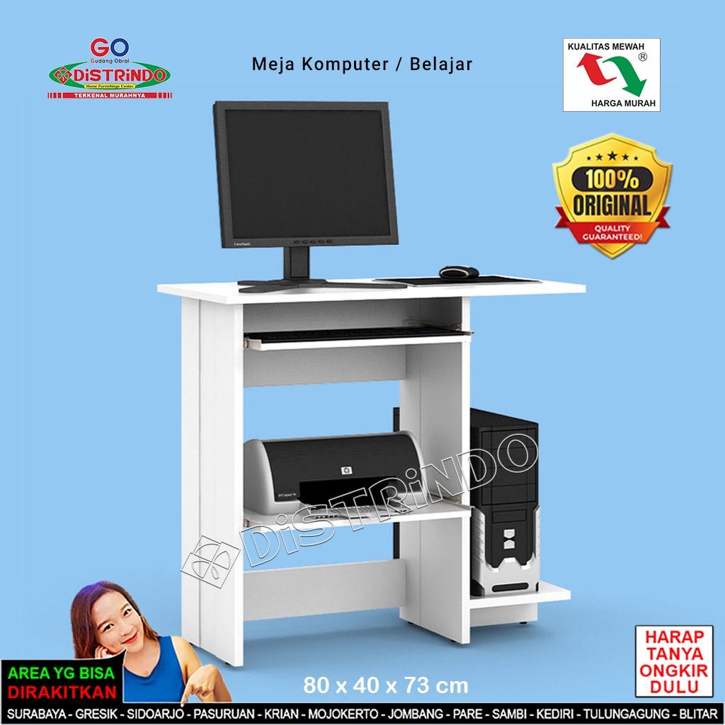 Jual Meja Komputer / Meja Kerja / Meja Belajar Rak Printer Pakai Rel ...