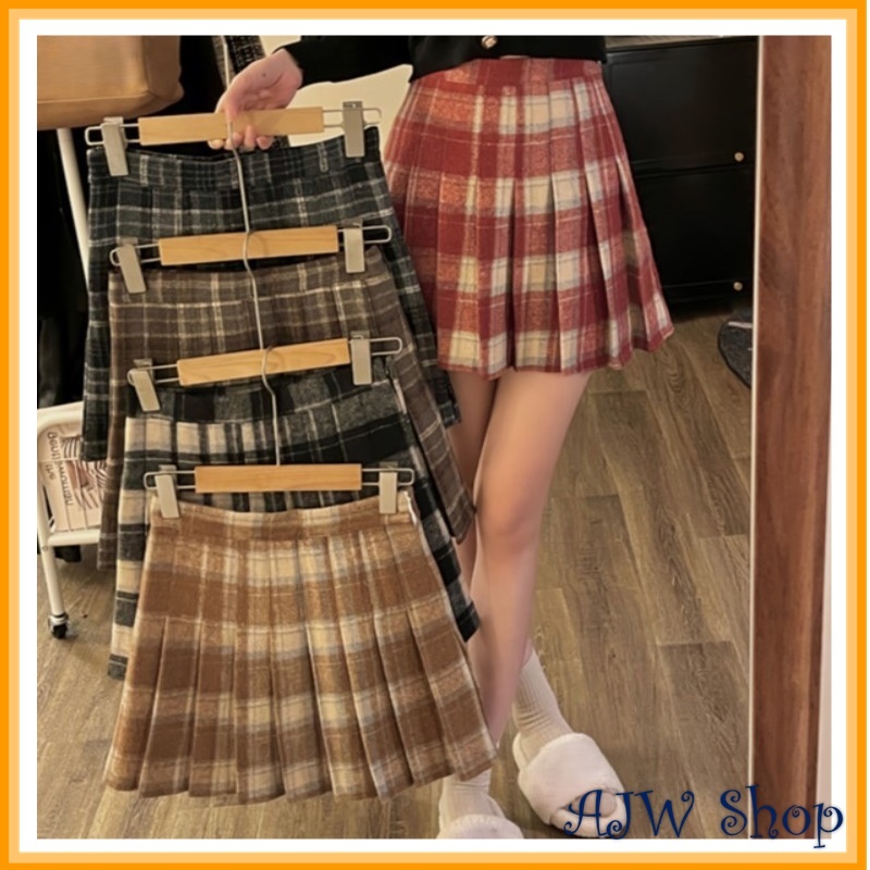 Jual AJW Rok Wanita Mini Kotak Square Pattern Two Tone Flanel Premium ...