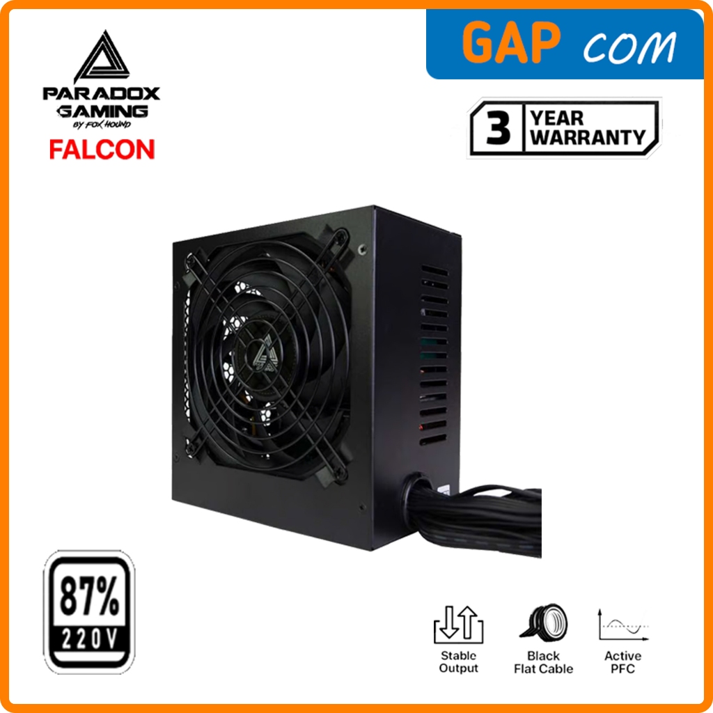 Jual PSU 450W/550W Paradox Gaming Falcon 87% Effeciency Flat Cable ...