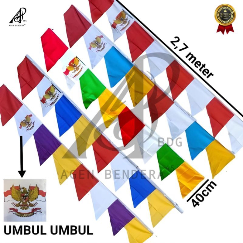 Jual 20pcs Bendera Umbul Umbul Garuda Panjang 2,7 Meter 8 Daun Merah Putih Termurah | Shopee ...